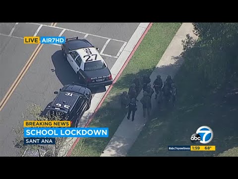 Santa Ana High School lockdown after reports of bomb threat, possibly armed student on campus | ABC7