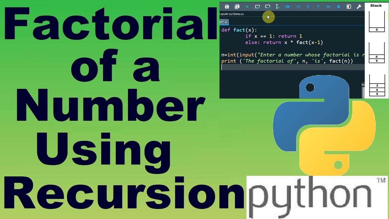 Factorial python program using recursion | Learning Python #recursion #factorialusingrecursion