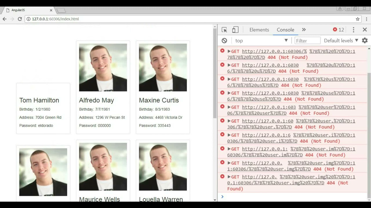 9. AngularJS Course/Tutorial - Ng repeat