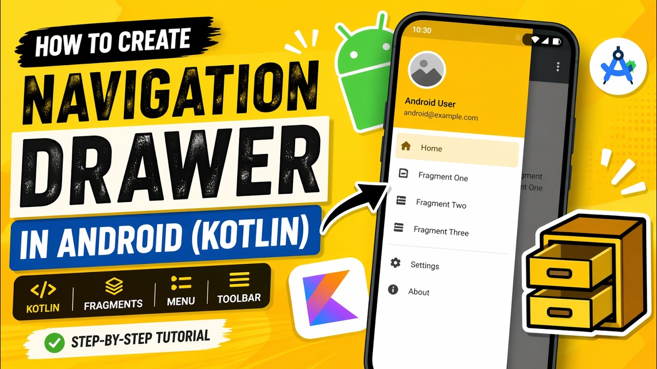 ANDROID - NAVIGATION DRAWER || TUTORIAL IN KOTLIN