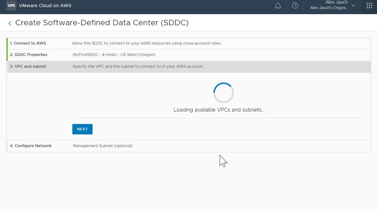 Onboarding to VMware Cloud on AWS