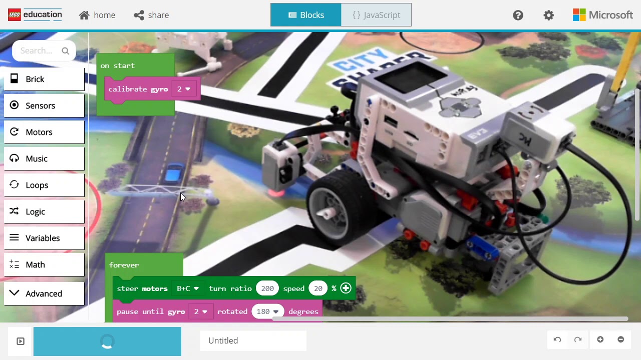 MakeCode + EV3: Turn with Gyro