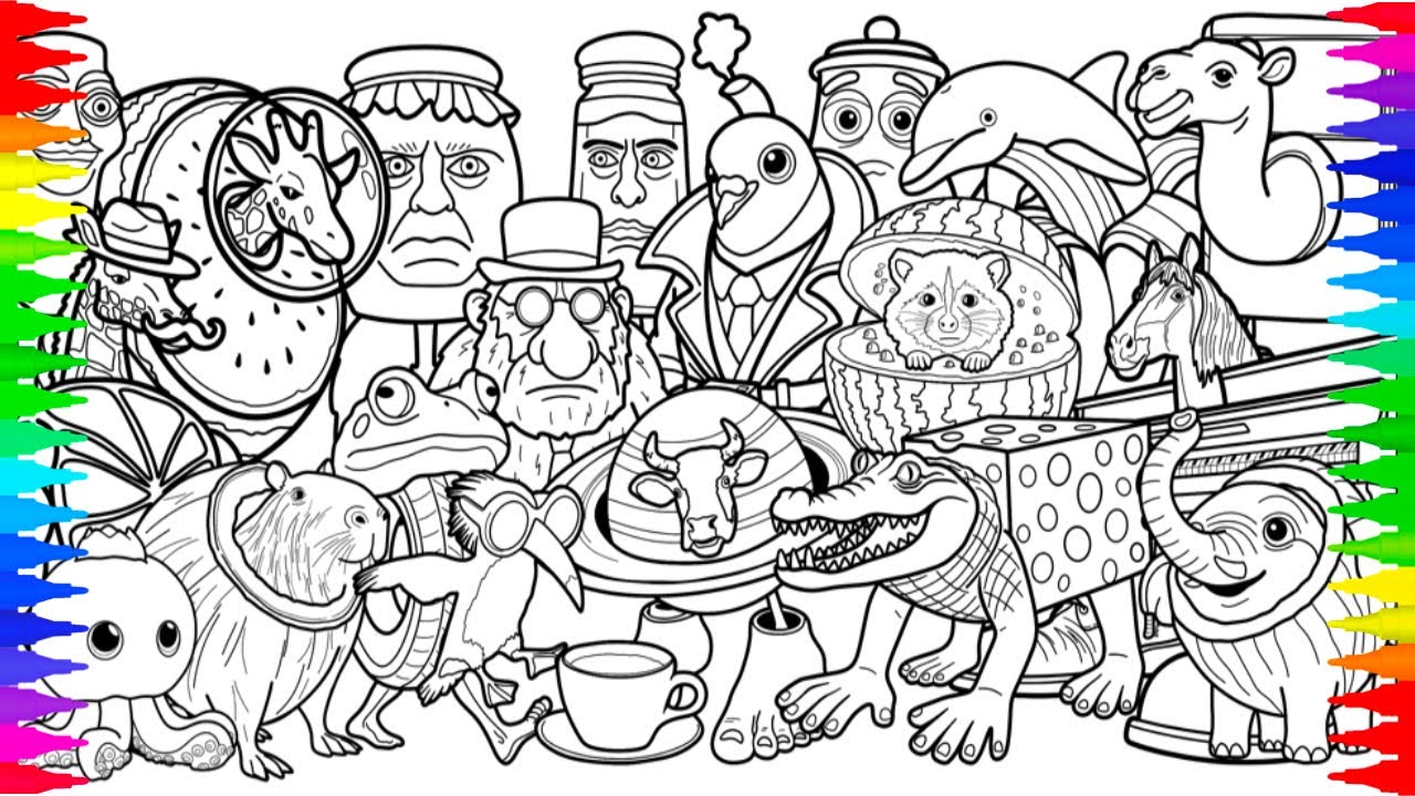 New Top Italian Brainrot Animals Coloring Pages | How to Color All New Brainrot Memes | NCS MUSIC
