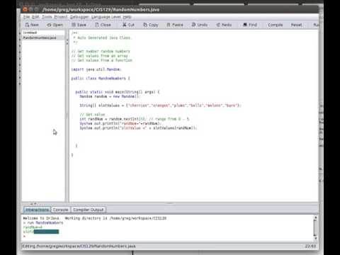 Pima Community College CIS 129 - Random Number Generator and Methods