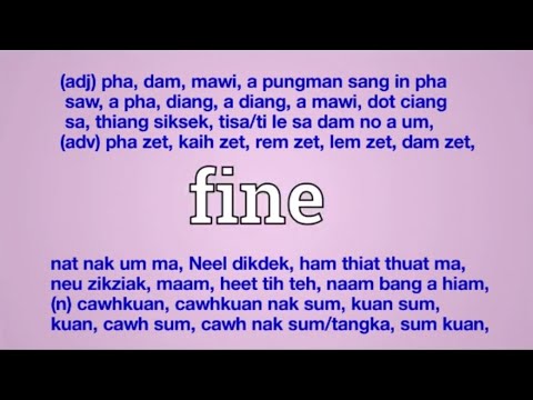 fine meaning in English Ngawn