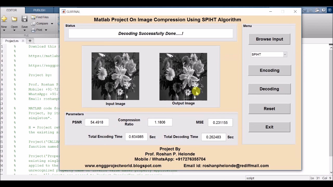 Matlab Code for Image Compression Using SPIHT Algorithm