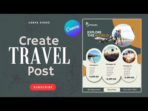 Travel flyer Design in canva | Travel Poster Design Tutorial | Amazing tour and travel Banner Design