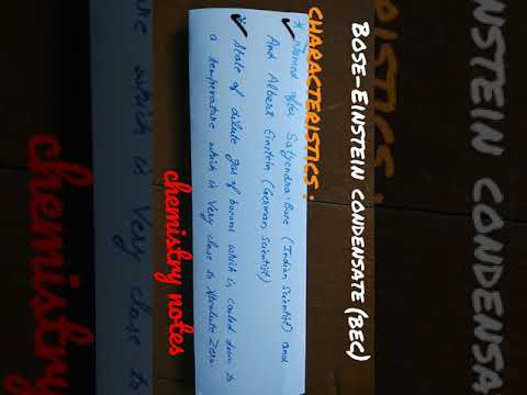 Bose - Einstein condensate//short notes of chemistry//general chemistry//class 11,12
