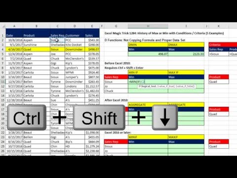 Excel Magic Trick 1284: History of Excel Max or Min with Conditions / Criteria (5 Examples)