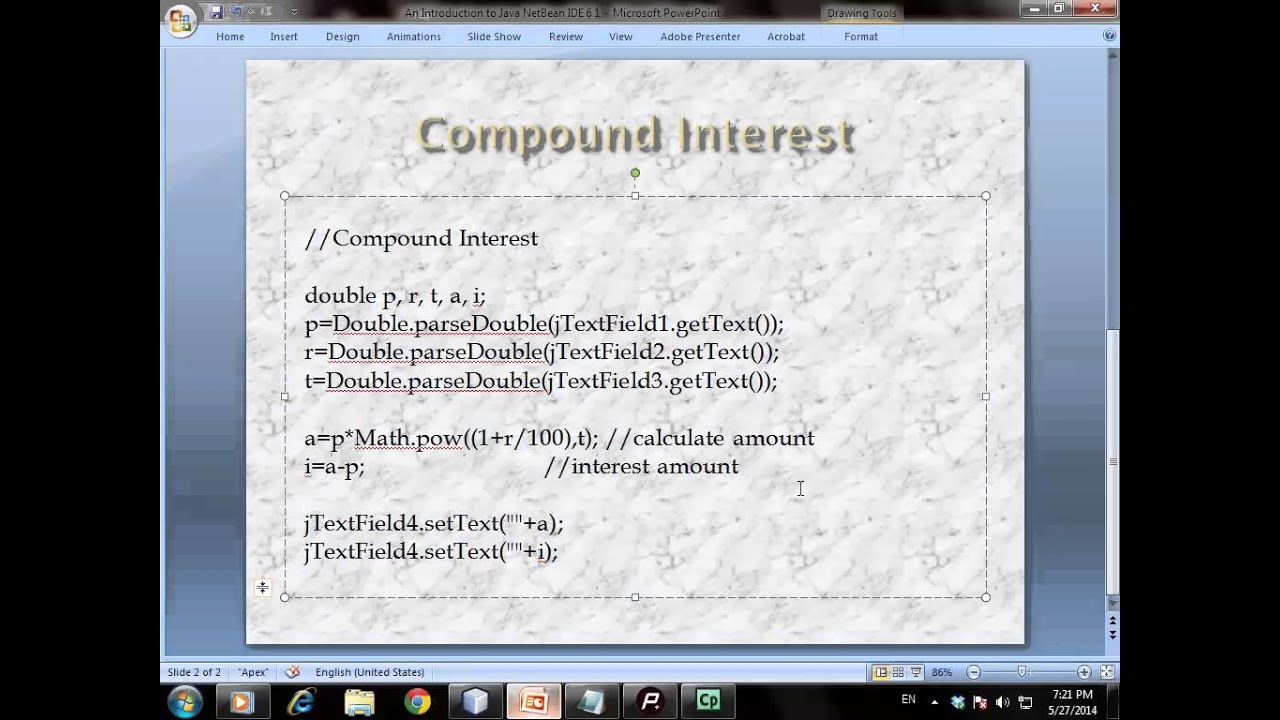 Compound Interest Calculator using Java NetBean IDE