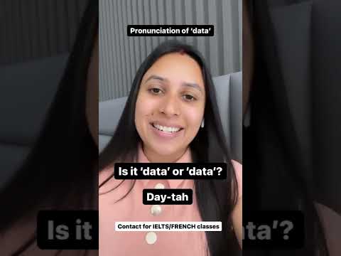 Pronunciation of data. #data #pronunciation #english #englishclass #ielts #ieltspreparation #canada