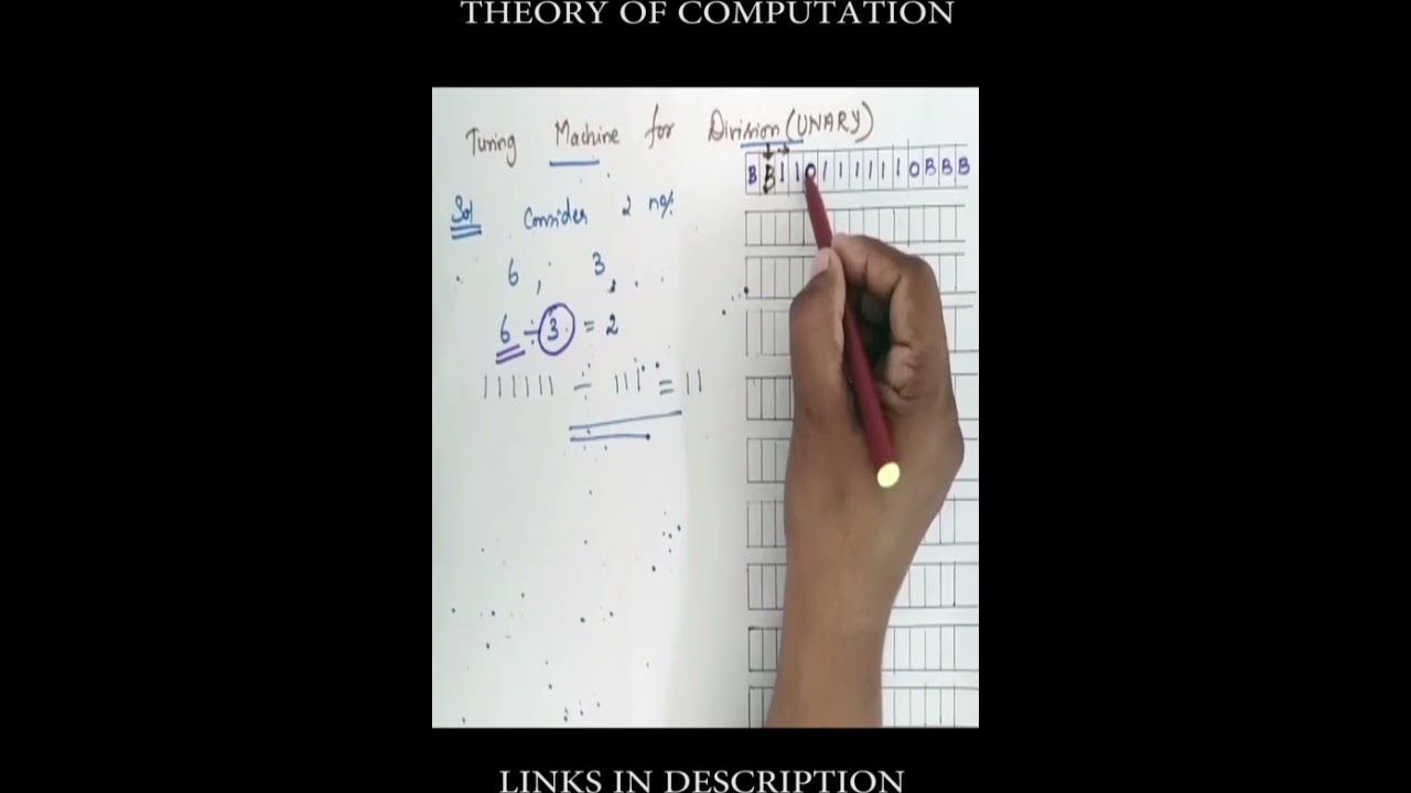 Unary division Design a turing machine Theory of computation - II