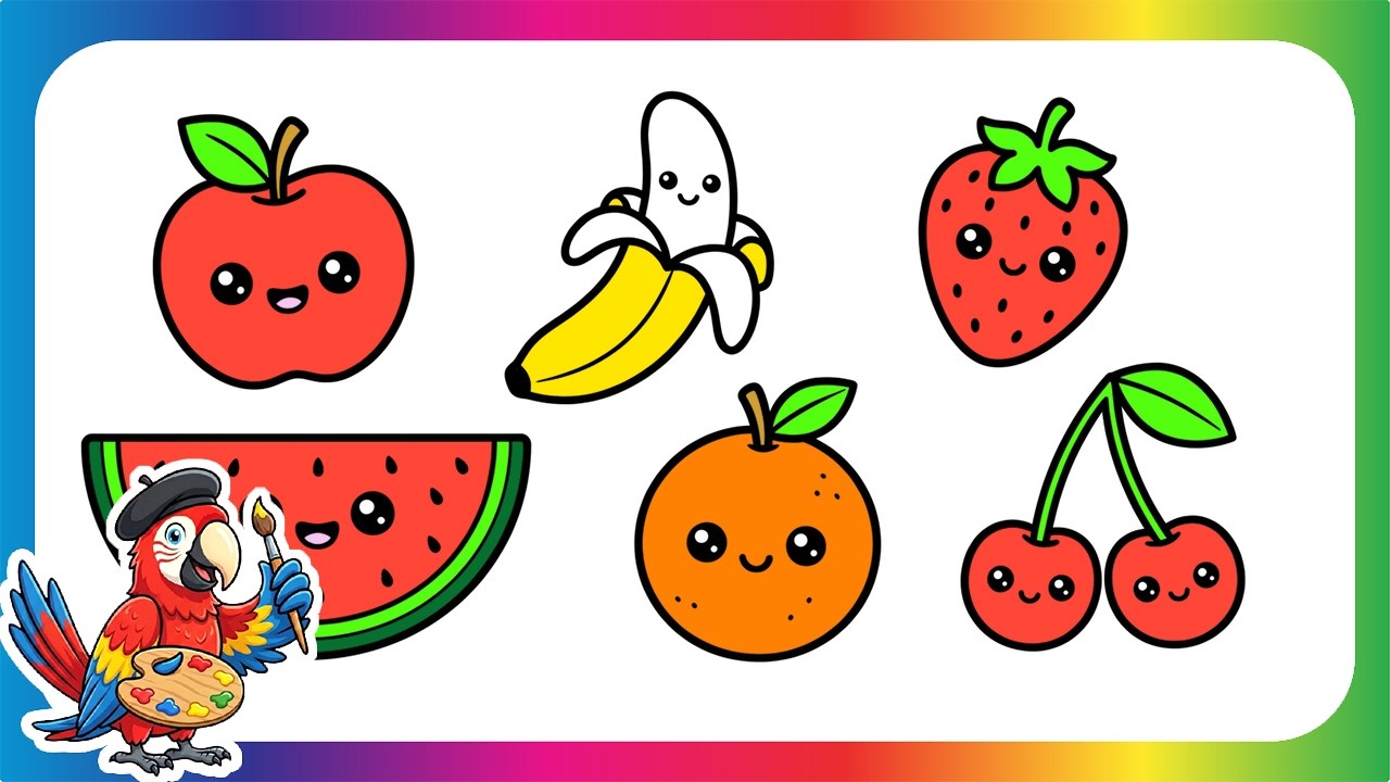 How to Draw Cute Fruits (+FREE Tracing Worksheet File)