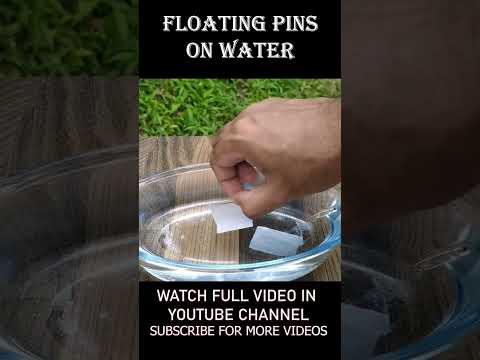Pins floating on water !!! Surface Tension Experiment...#physicsexperiment
