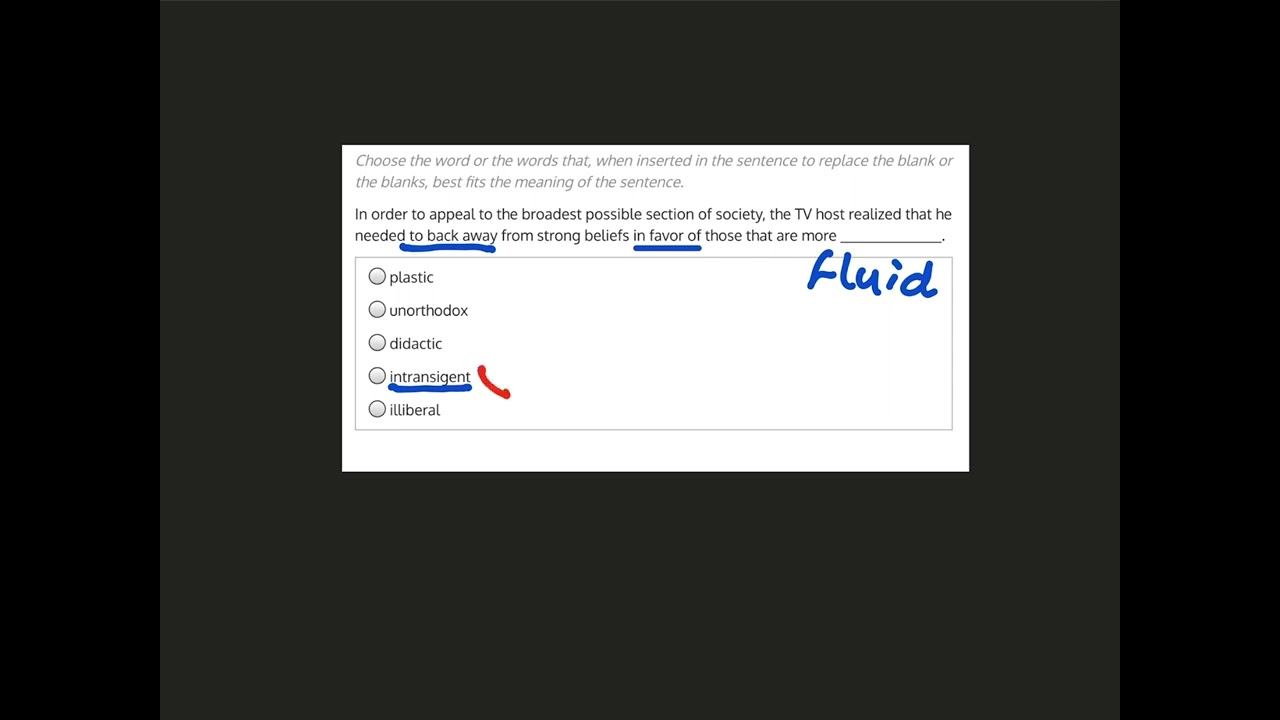 Sentence Completion Practice Question 1 3