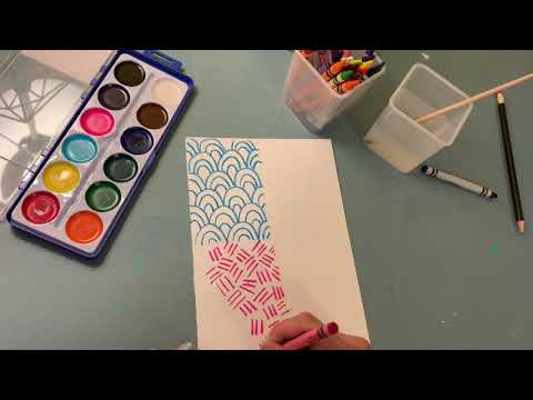Crayon Resist with Watercolor Art Lesson