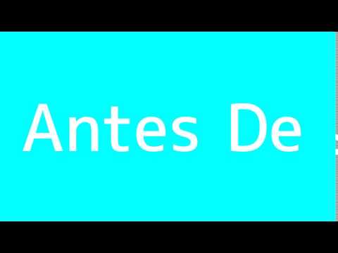 How to say Before in Spanish
