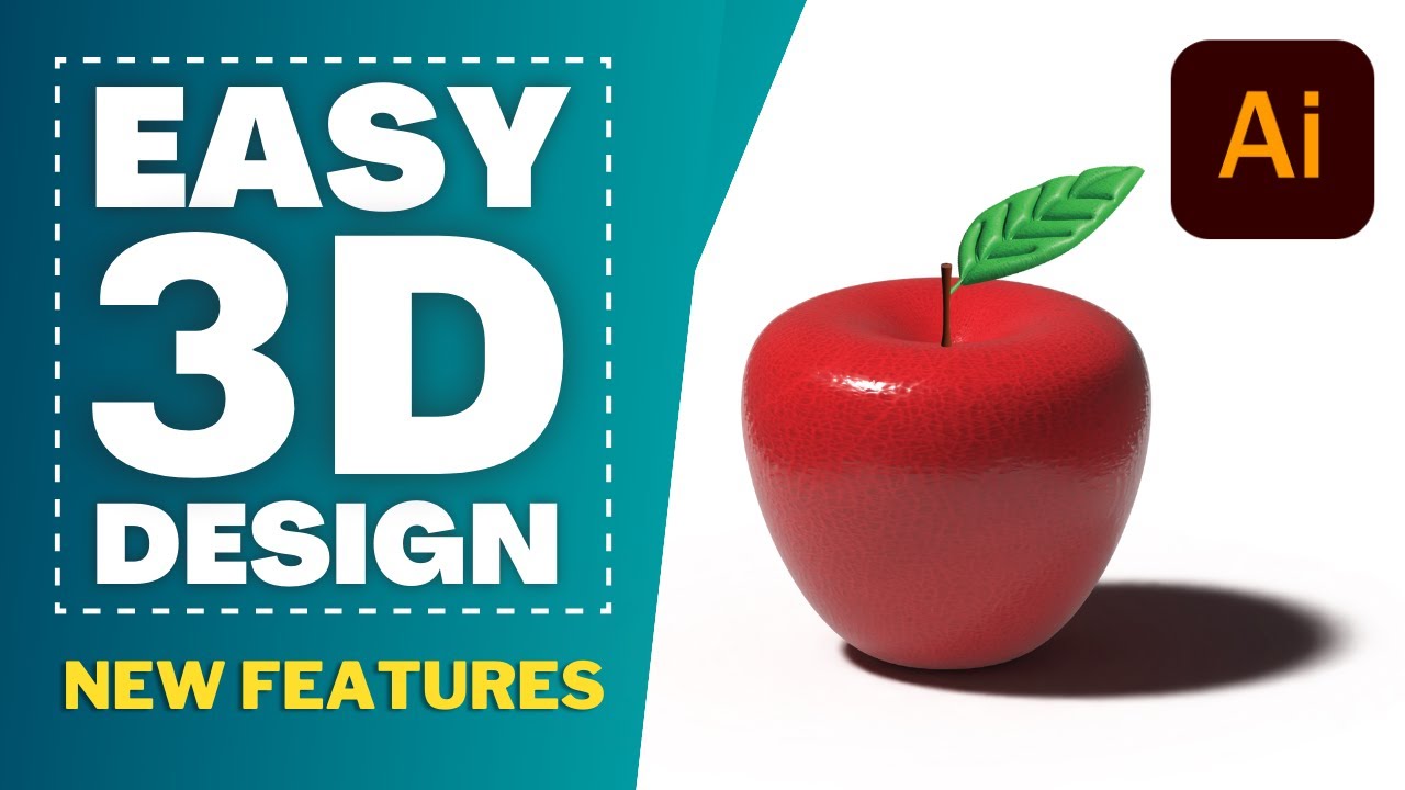 How to Create a Realistic 3D Apple in Adobe Illustrator | Beginner Tutorial #illustrator #tutorial