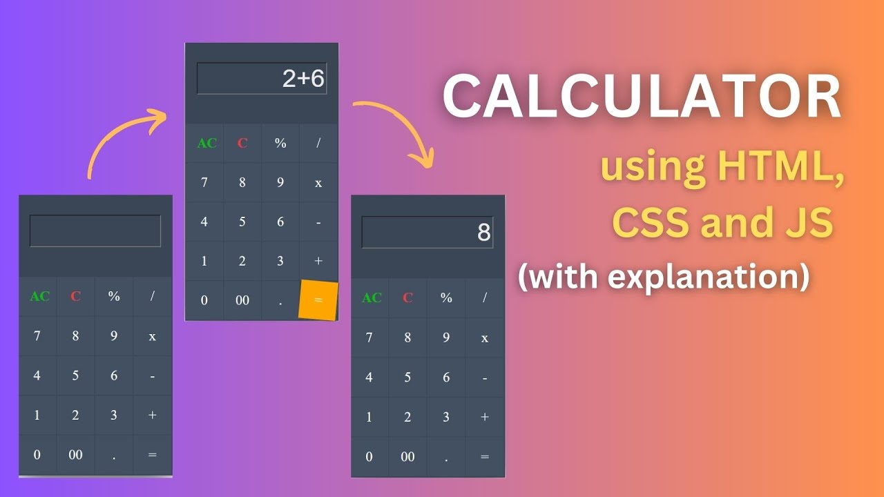 Calculator using JavaScript | JavaScript Mini Project # 02 | Easy Tutorial