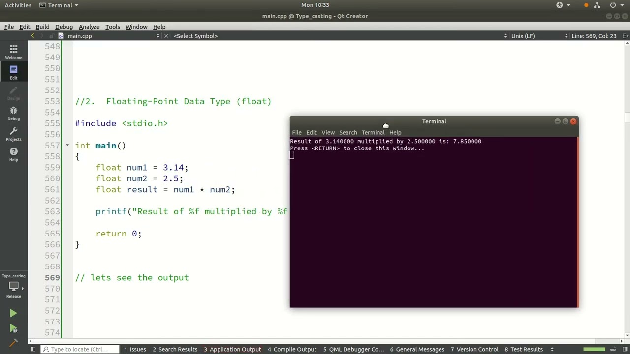 2   Floating Point Data Type float