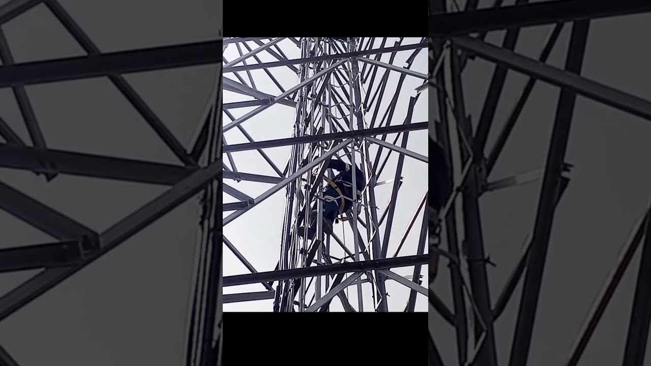 Ascending and Descending a Telecom Tower - Fall Arrest Gear  #safetyfirst