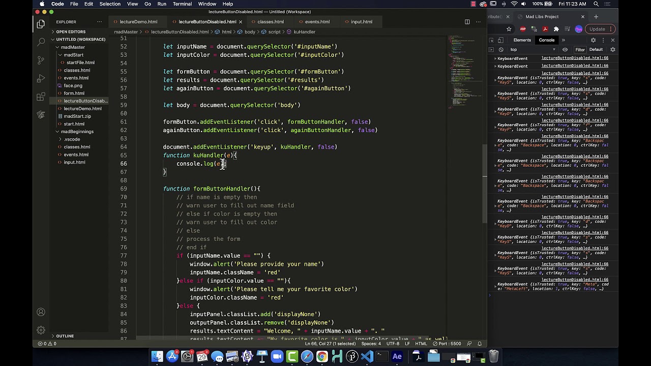 JavaScript Disabling Buttons for Form UI Feedback