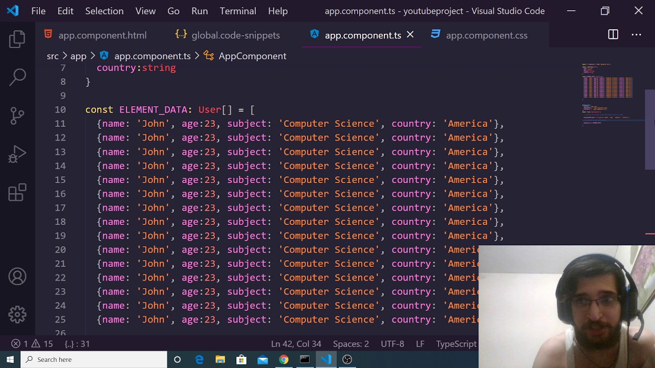 Angular 9 Material Data Table Full Tutorial For Beginners Example (2020)