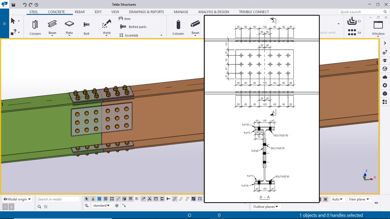Tekla 2021 Tutorial 25 | Connection with Example