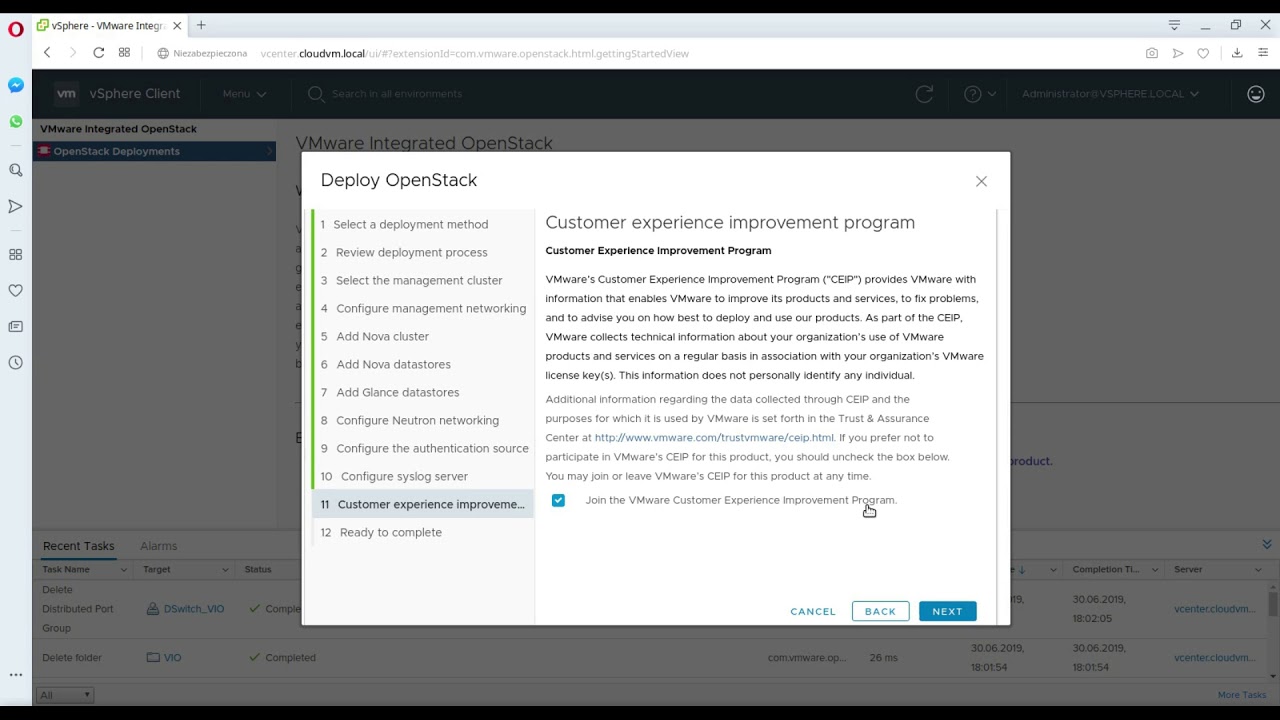 Configuration VMware Integrated OpenStack v5.0 - 004