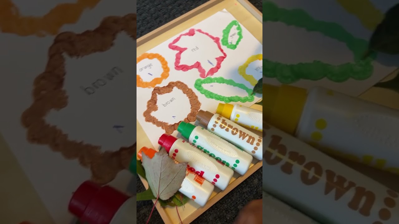 Leaf art activity for preschool, Pre-k/ kindergarten | Fall craft for kids . #shorts #homeschool