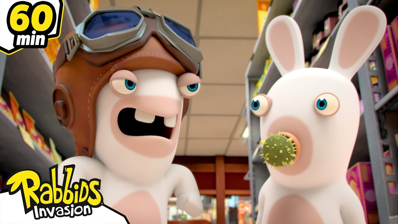 The rabbits are locked in... How to escape? | RABBIDS INVASION 🐰 | 1H Compilation | Cartoon for kids