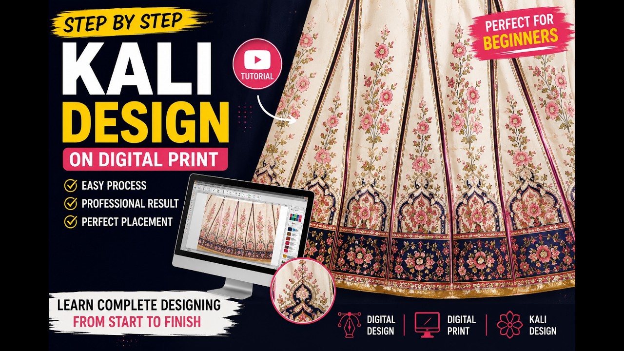 How To Create Kali Design on Digital Print | Full Tutorial