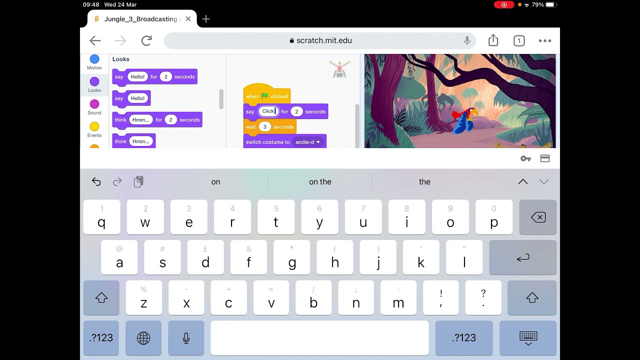 The broadcast command in Scratch