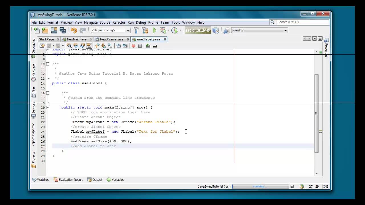 How To use Jlabel in java swing programing for beginners