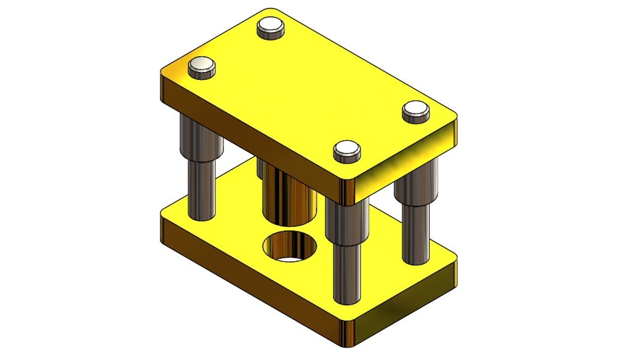 ⚡ SOLIDWORKS TUTORIAL #10 || Design and assembly of press tool assembly.