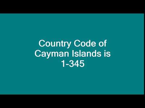 Country Code of Cayman Islands is 1 345