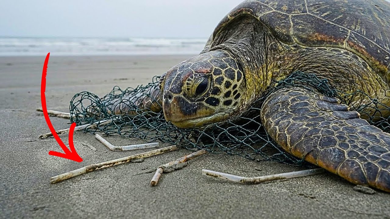 This Turtle Was Trapped in a Fishing Net for 2 Months… They Thought It Was Over