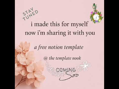 β¨FREE notion template β¨ I made this for myself, but now Iβm sharing it with you π