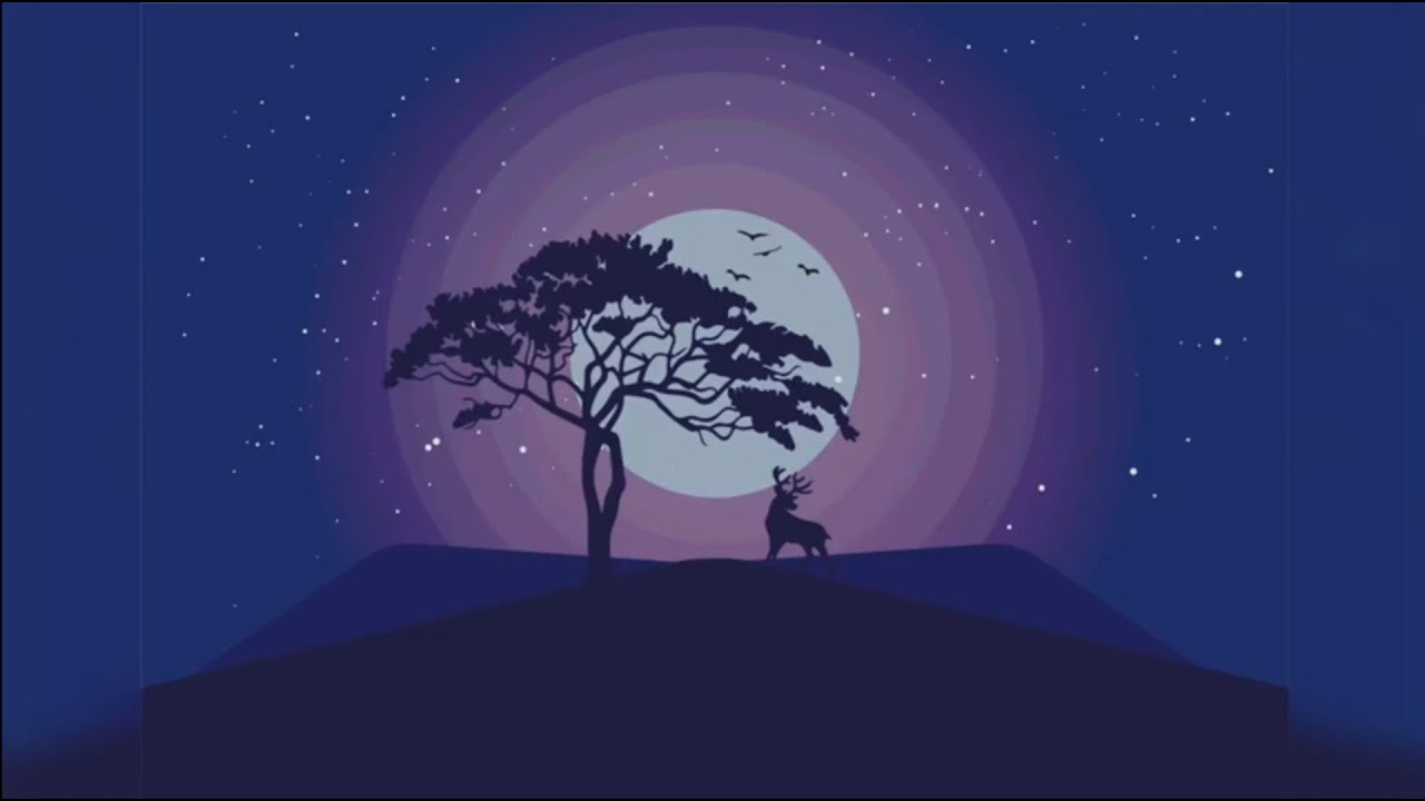 Moonlight Background Illustration /Illustrator Tutorial/ Graphics Design