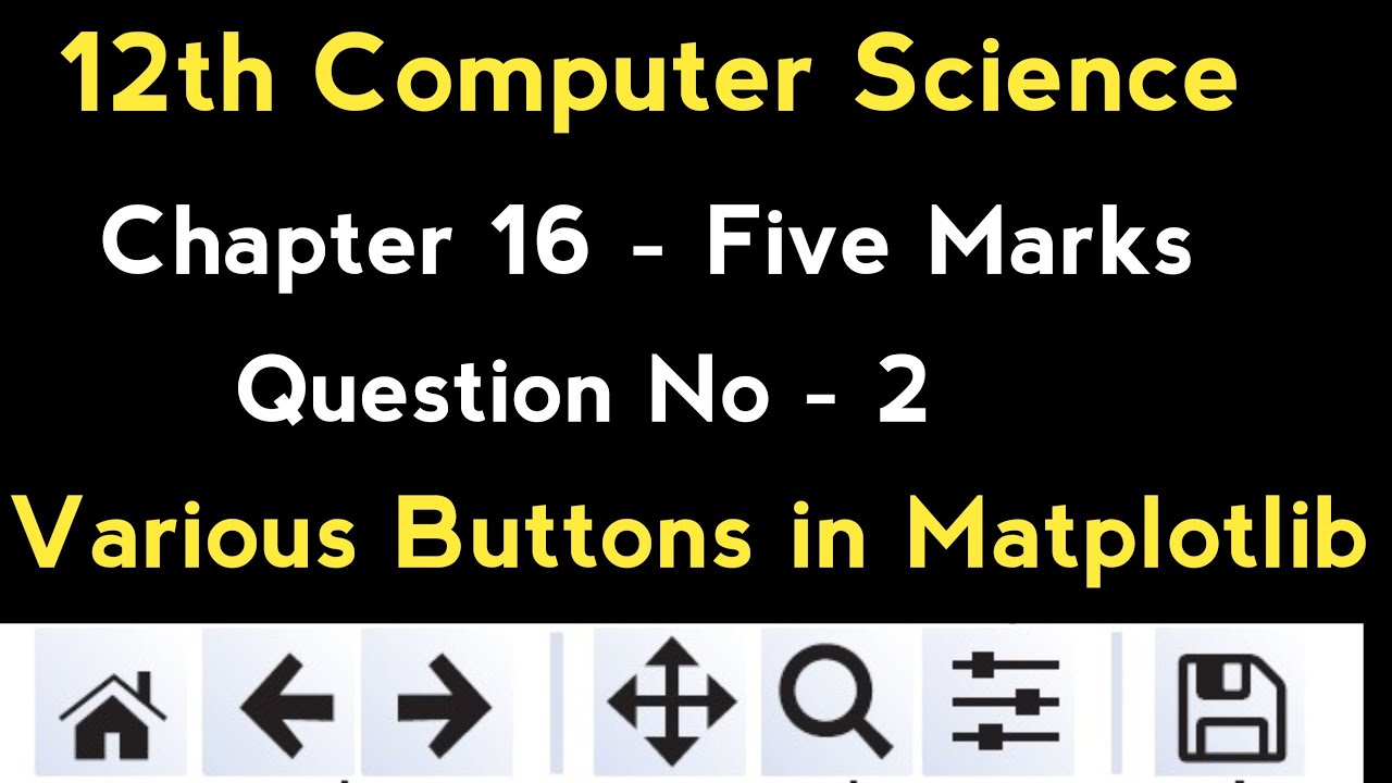 Various Buttons in a matplotlib window | 12th Computer Science | Chapter 16 five mark | 2nd Question