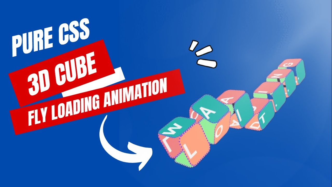 Pure CSS 3d Cube Fly Loading Animation | 3d Cube Fly Animation Effect | HTML CSS