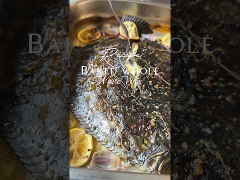 Baked whole turbot plaice with white vine recipe #short #shortsvideo