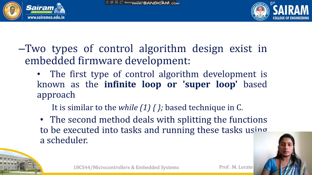 Lecture video 18CS44 module3 Embedded firmware and other system components Lorate Shiny