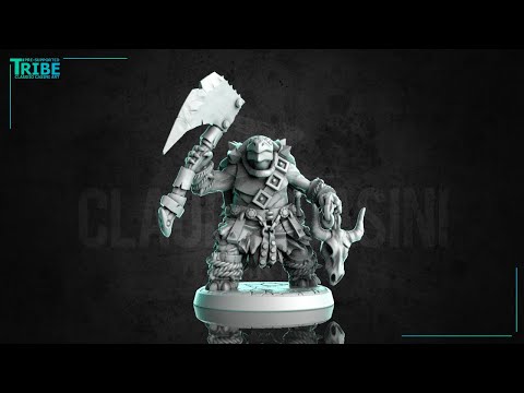 3D print miniatures, barbarian turtle character for role play games