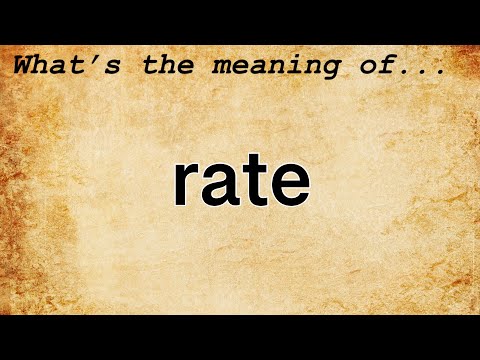 Rate Meaning | Definition of Rate
