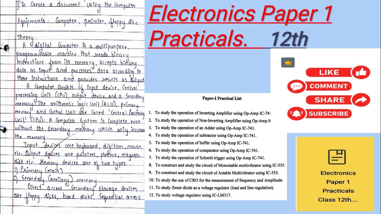 Electronics Paper 1 Practicals {Solved} Class 12th Maharashtra Board. #maharashtraboard #practical