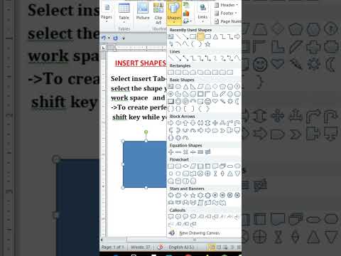 How to insert shapes in MS word||#MS Office||MS Word|| #insert shapes
