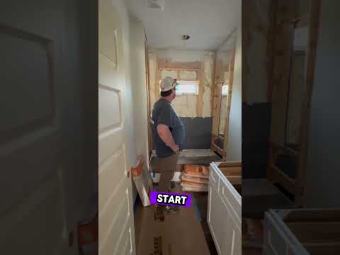 Waterproofing a shower before installing tile using Schluter 1. #shorts, #remodel, #homebuild
