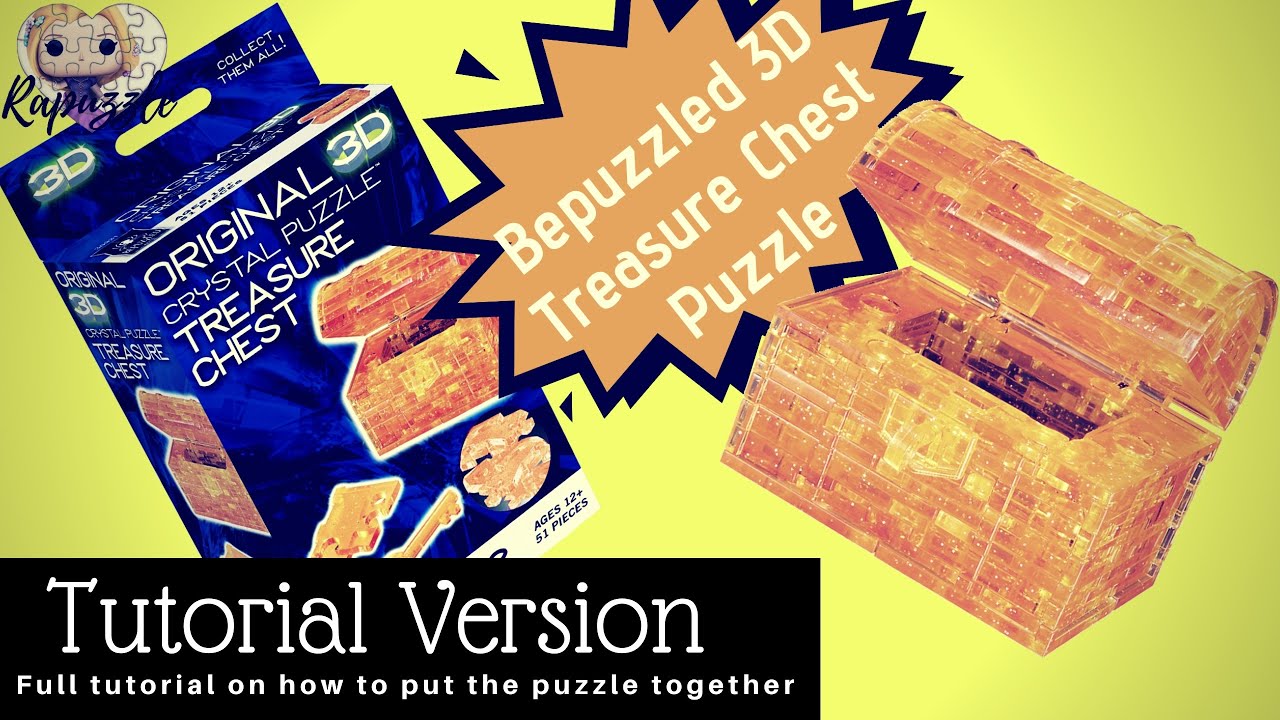 Bepuzzled 3D Crystal Puzzle- Treasure Chest- Tutorial Version