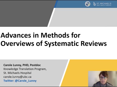 Advances in methods for overviews of reviews
